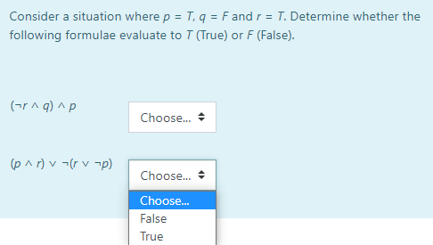 Solved Consider a situation where p = T. q = F and r = T. | Chegg.com