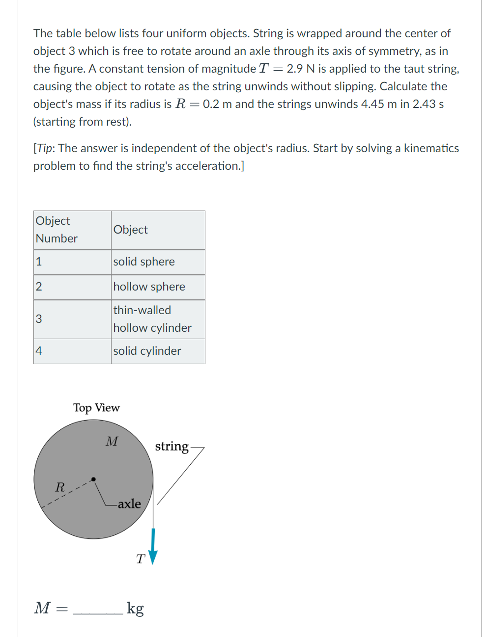 Solved The Table Below Lists Four Uniform Objects String Is 