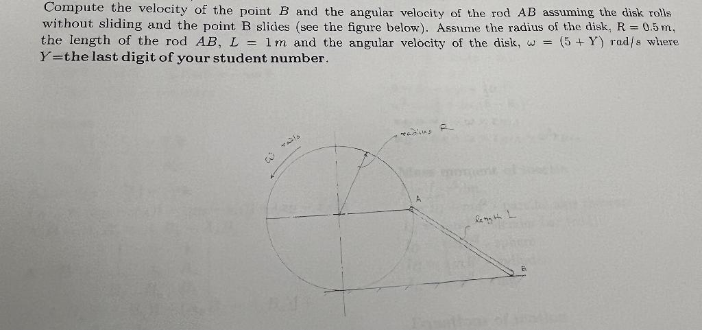 Solved Compute the velocity of the point B and the angular | Chegg.com