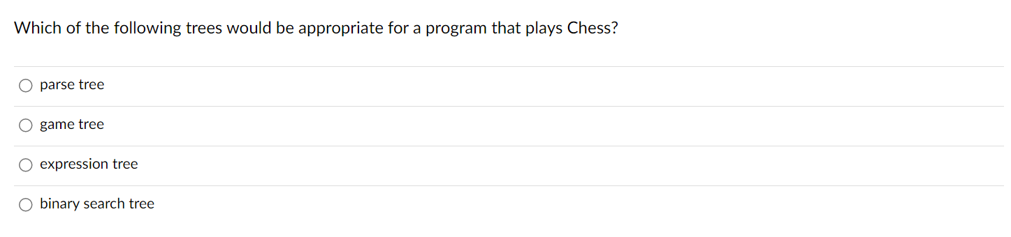 Solved Which of the following trees would be appropriate to | Chegg.com
