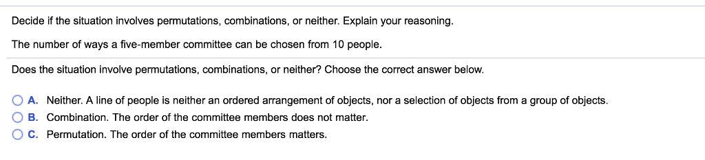Solved Decide if the situation involves permutations, | Chegg.com
