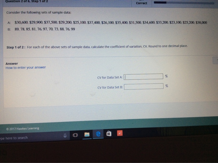 Solved Consider the following sets of sample data: A: $30, | Chegg.com