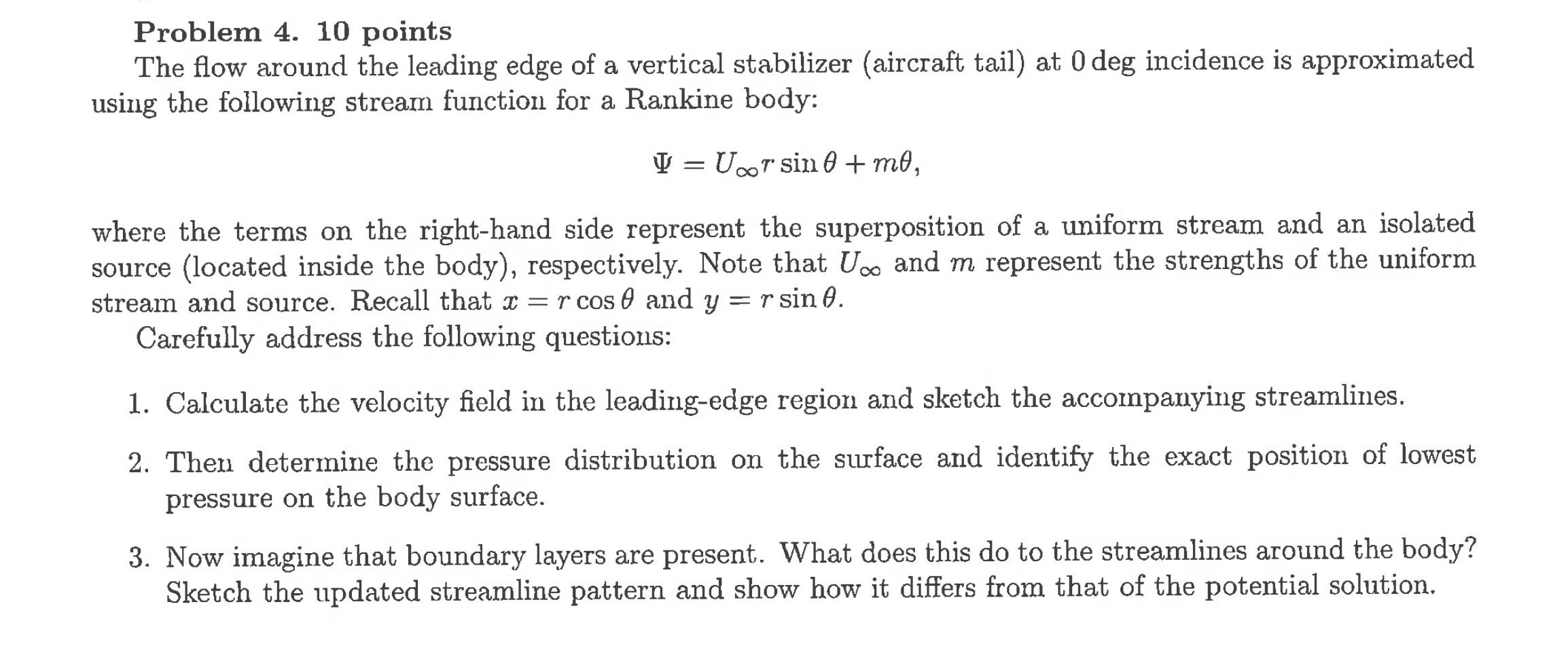Solved Problem 4. 10 points The flow around the leading edge | Chegg.com