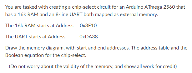 Solved You are tasked with creating a chip-select circuit | Chegg.com