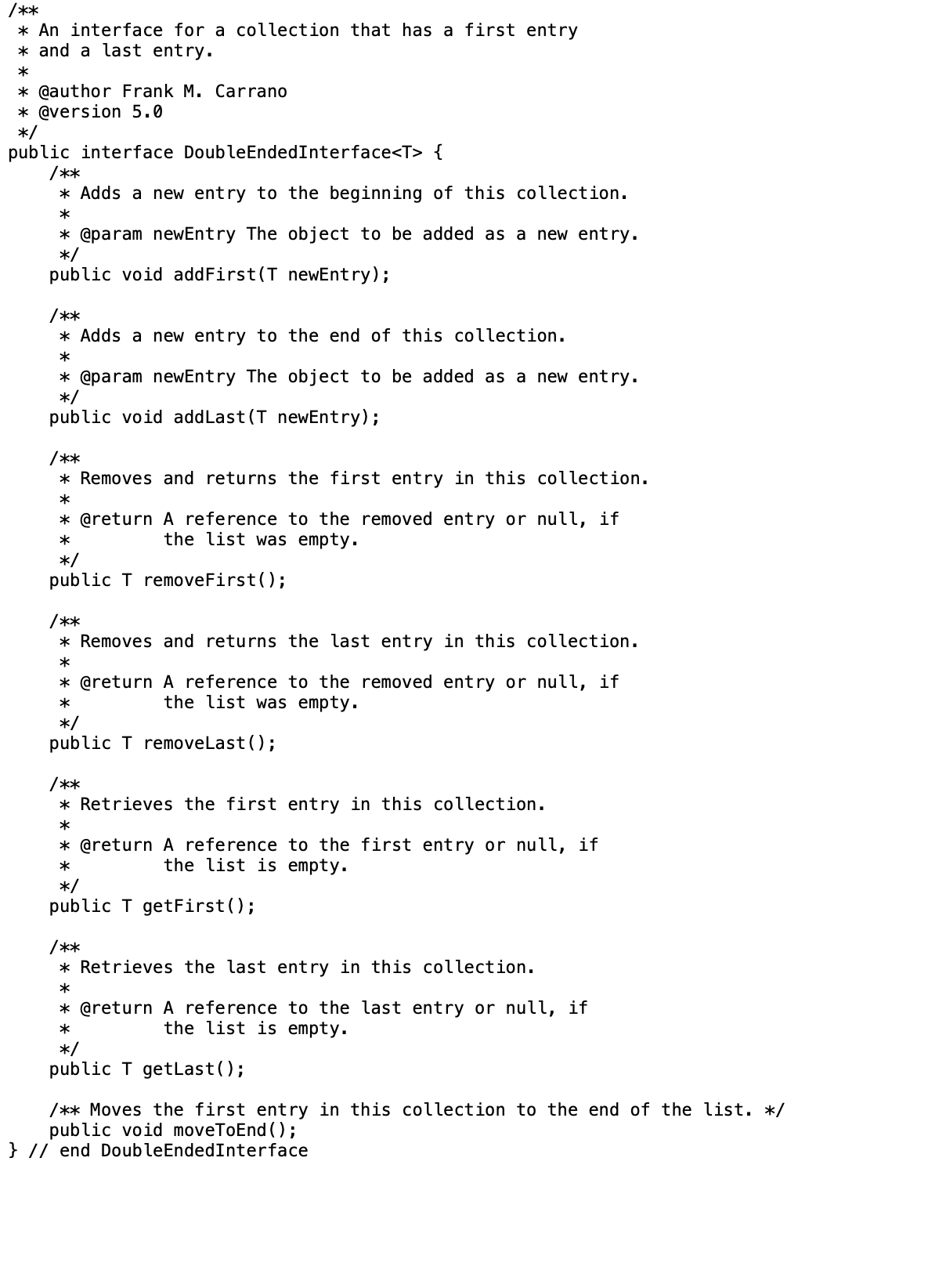 Solved \} // end else numberofEntries--; else throw new | Chegg.com