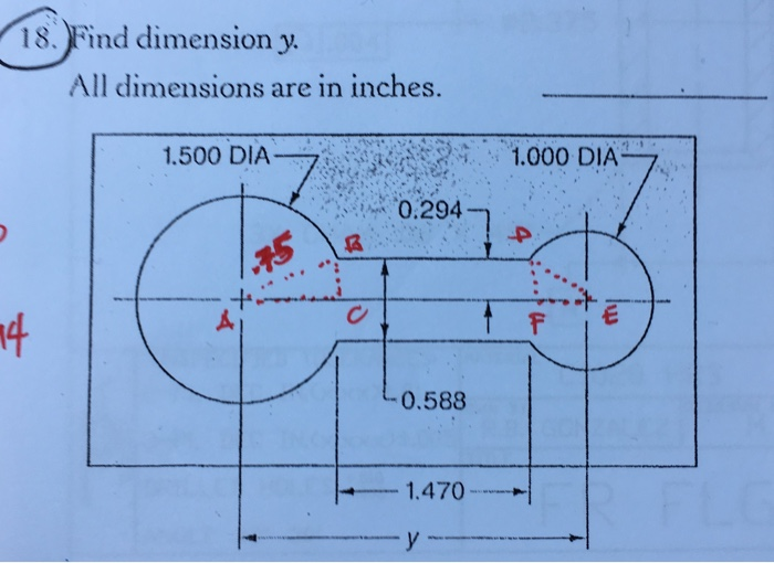 Solved 7. Find dimension x. All dimensions are in inches. | Chegg.com