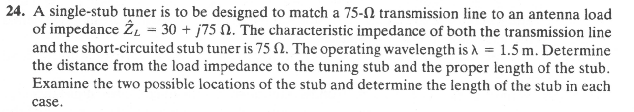 Solved 24. A single-stub tuner is to be designed to match a | Chegg.com