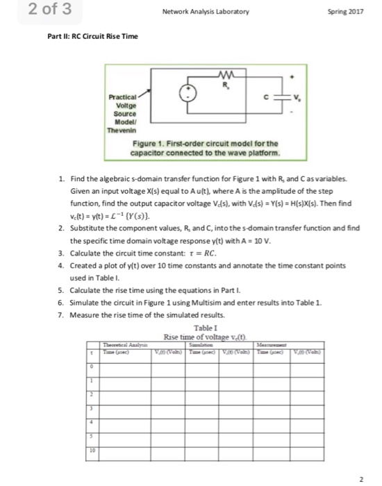 Solved RC Circuit Rise Time Find the algebraic s-domain | Chegg.com
