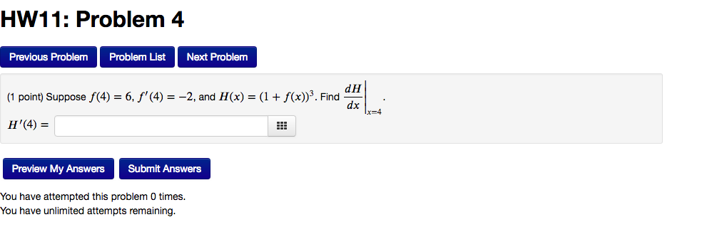 Solved HW11: Problem 4 Previous Problem Problem List Next | Chegg.com