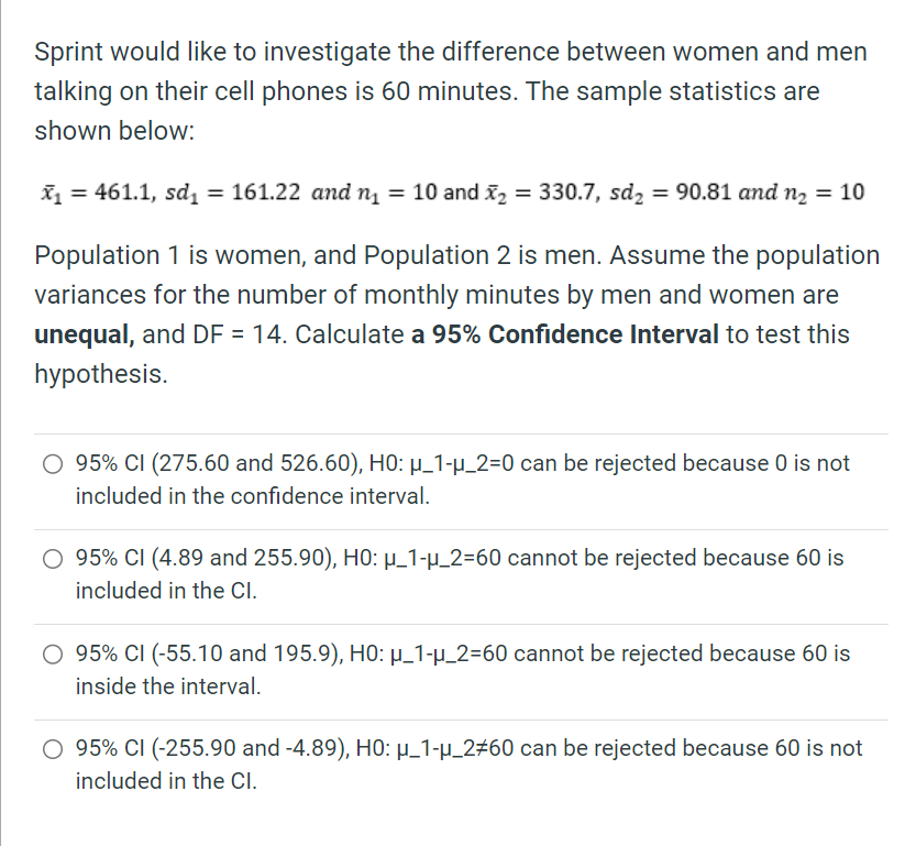 Sprint would like to investigate the difference | Chegg.com