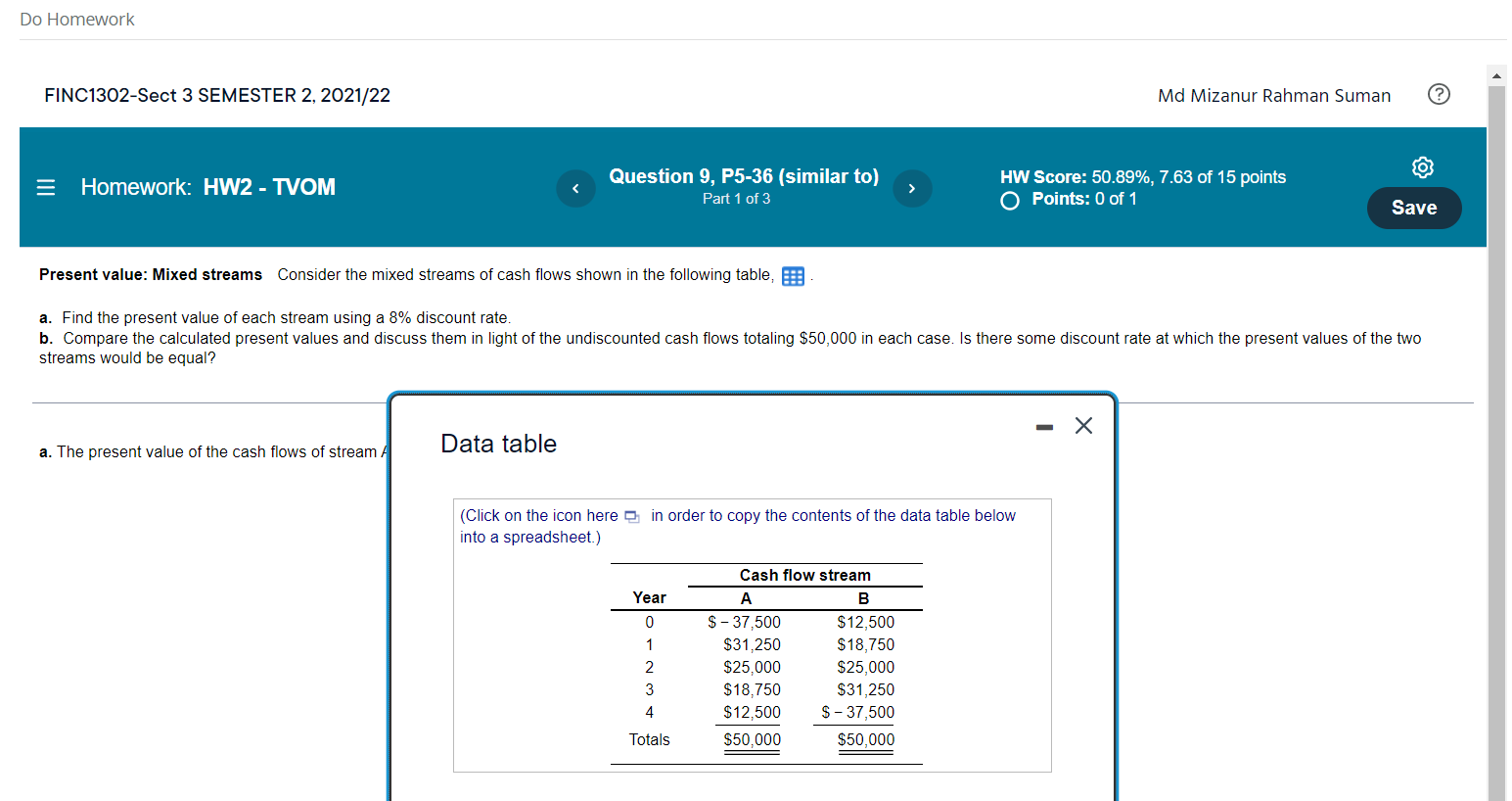 Solved Do Homework FINC1302-Sect 3 SEMESTER 2, 2021/22 Md | Chegg.com