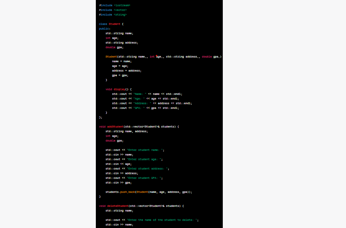 Solved \#1nclude s10strean? \#include svector? \#1nclude | Chegg.com