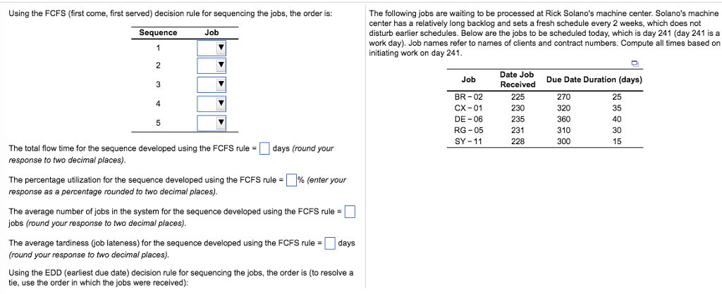 Solved Using the FCFS (first come, first served) decision | Chegg.com