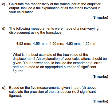 Figure Q1-1 shows a variable area capacitive | Chegg.com