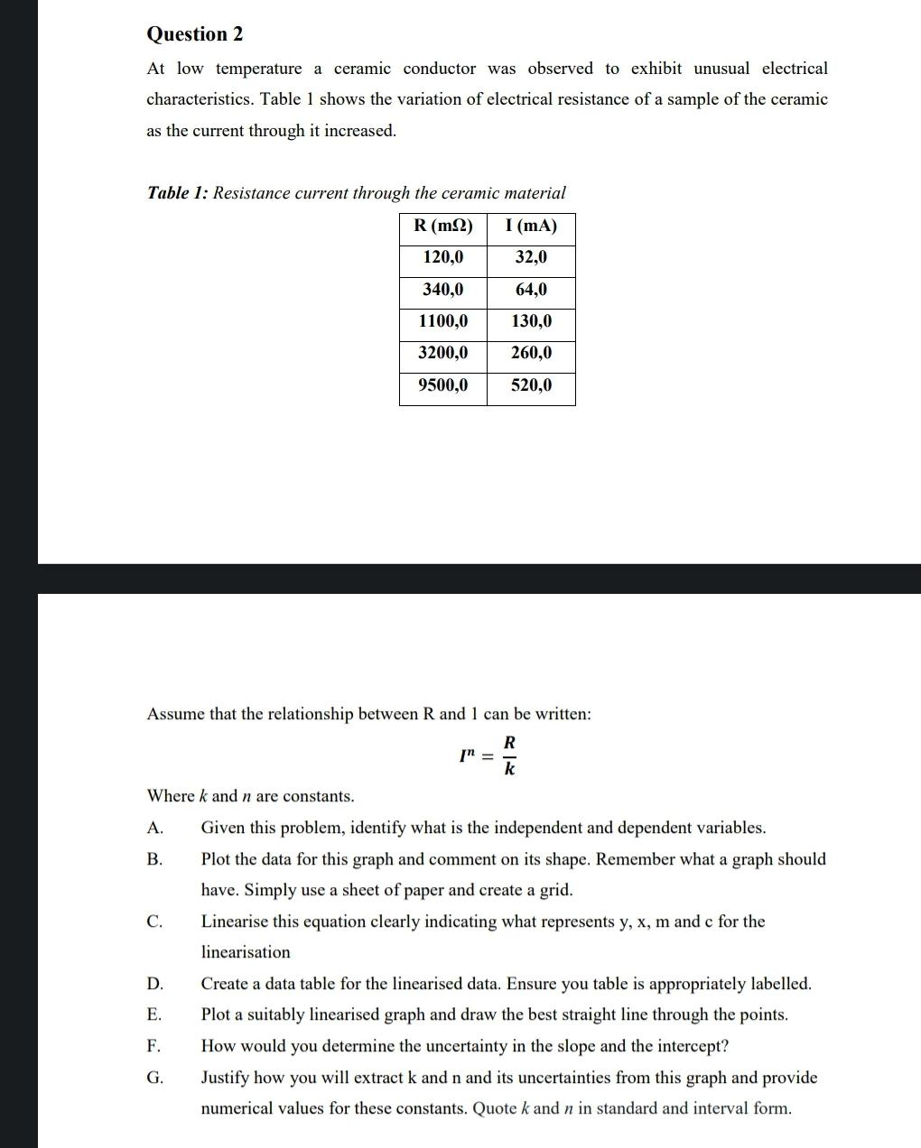 Solved Question 2 At low temperature a ceramic conductor was | Chegg.com