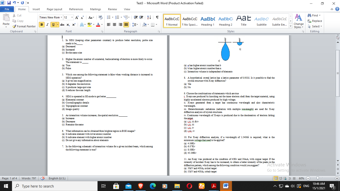 Solved W 2-0 = Test3 - Microsoft Word (Product Activation | Chegg.com
