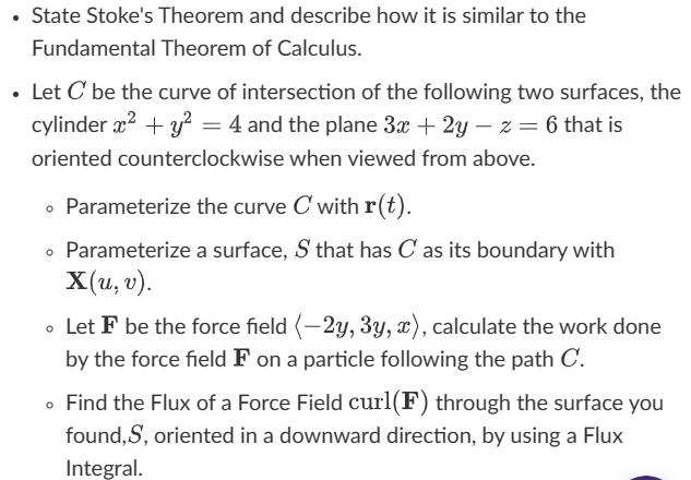 Solved State Stoke's Theorem and describe how it is similar | Chegg.com