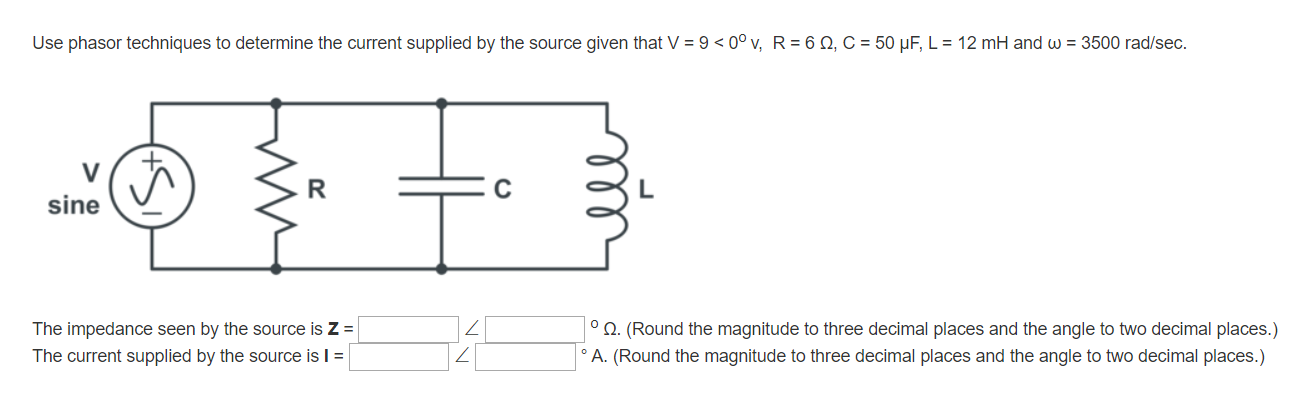 Solved Use phasor techniques to determine the current | Chegg.com
