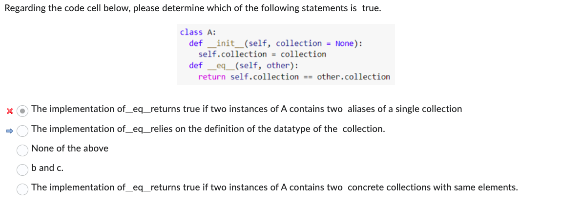 Solved Regarding the code cell below, please determine which | Chegg.com