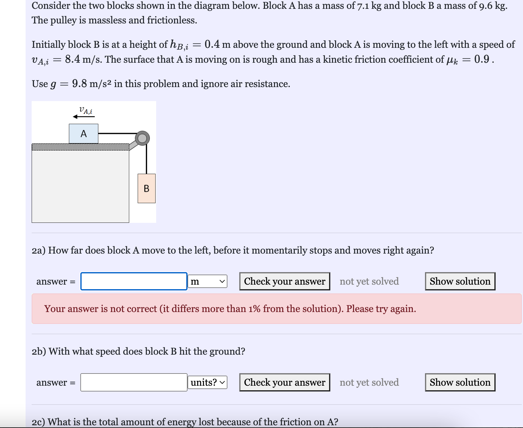 Solved Consider the two blocks shown in the diagram below. | Chegg.com