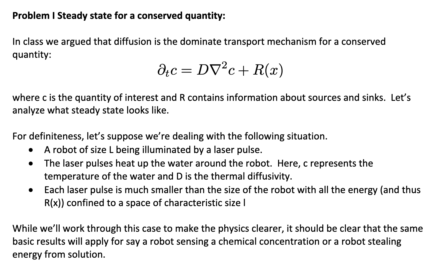 Solved Problem I Steady state for a conserved quantity: In | Chegg.com