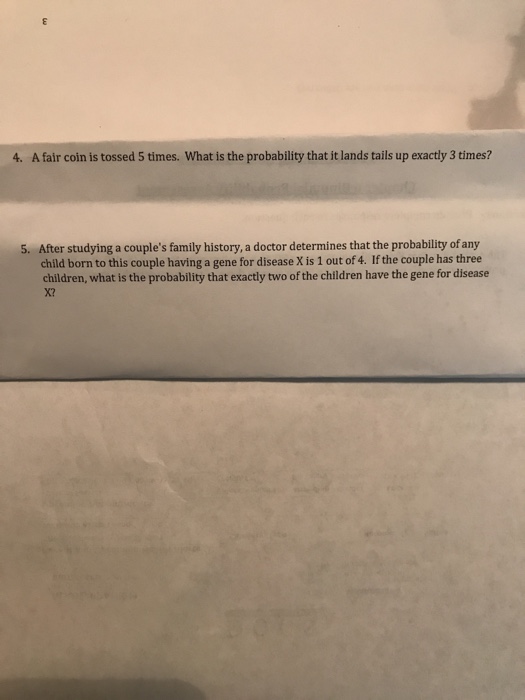 Solved A fair coin is tossed 5 times. What is the | Chegg.com