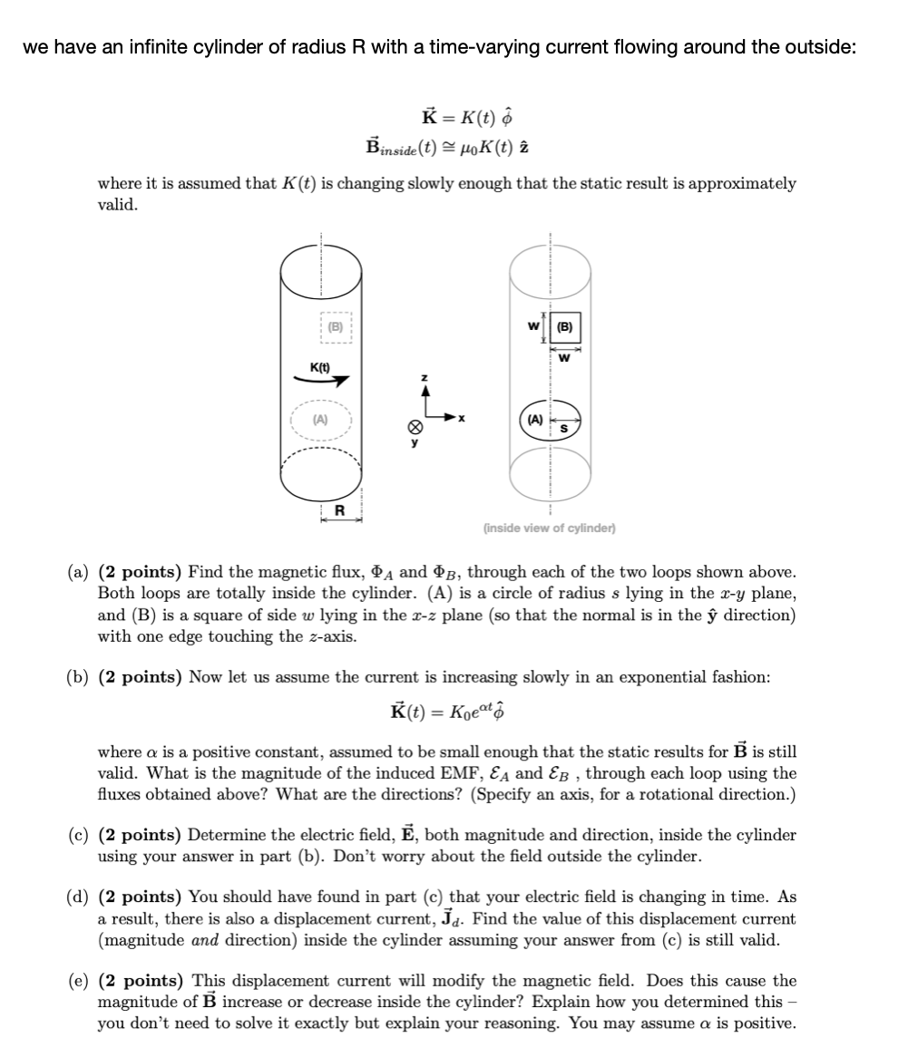 Solved we have an infinite cylinder of radius R with a | Chegg.com