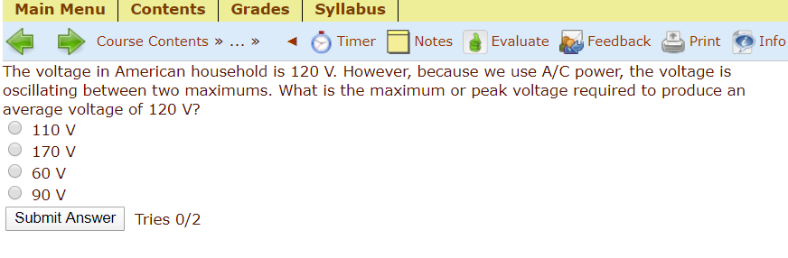 Solved Info Main Menu Contents Grades Syllabus Course | Chegg.com