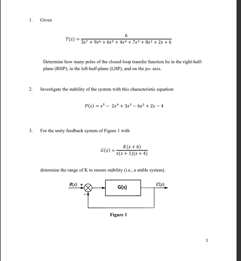 Solved Investigate the stability of the system with this | Chegg.com