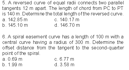 Solved 5. A reversed curve of equal radii connects two | Chegg.com
