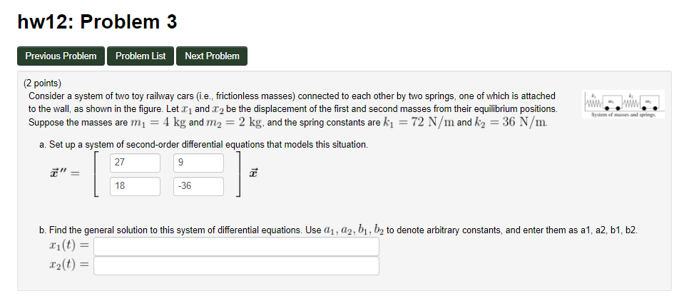 Solved hw12: Problem 3 Previous Problem Problem List Next | Chegg.com Solved hw12: Problem 3 Previous Problem Problem List Next | Chegg.com