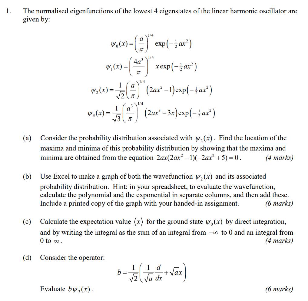 Solved The normalised eigenfunctions of the lowest 4 | Chegg.com