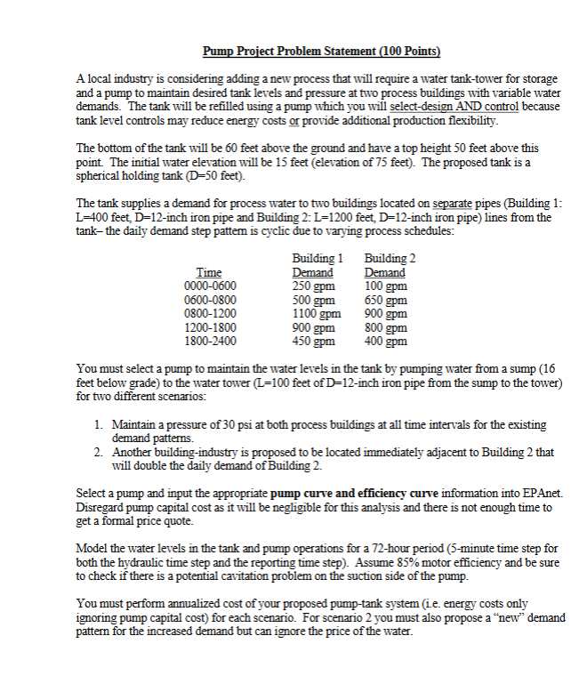 Solved EPANet TasksInput physical systemInput of base demand | Chegg.com