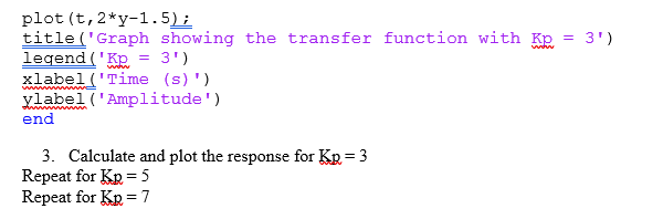 Solved The following code will need plugged into matlab and | Chegg.com