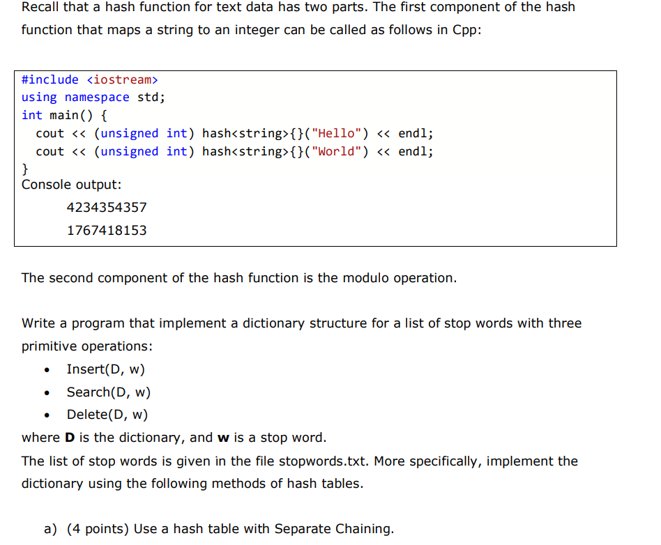 Solved Use C++ (Or Java works as well), and design the | Chegg.com