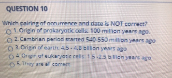 Solved QUESTION 10 Which pairing of occurrence and date is | Chegg.com