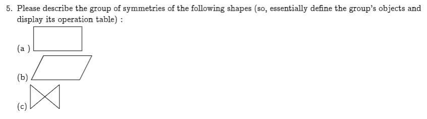 Solved 5. Please describe the group of symmetries of the | Chegg.com