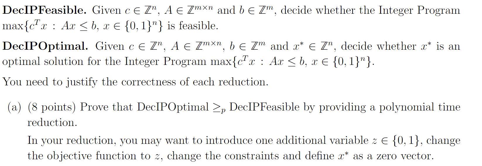 Solved Polynomial time reduction problem: Given 2 decision | Chegg.com