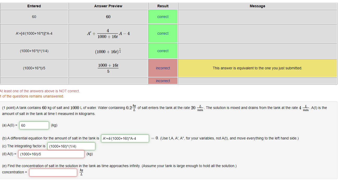 Solved Entered Answer Preview Result Message 60 60 correct | Chegg.com