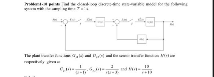 Solved Problem1 10 Points Find The Closed Loop Discrete Time 