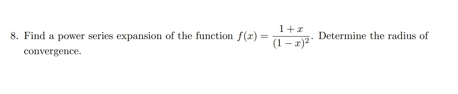 Solved Find a power series expansion of the function | Chegg.com