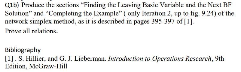 Solved Q1b) Produce the sections "Finding the Leaving Basic | Chegg.com