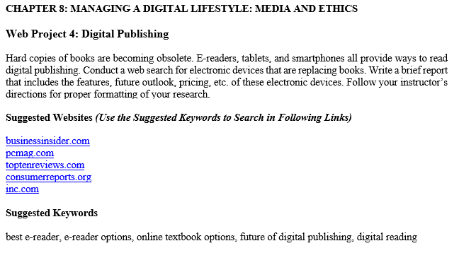 Solved CHAPTER 8: MANAGING A DIGITAL LIFESTYLE: MEDIA AND | Chegg.com