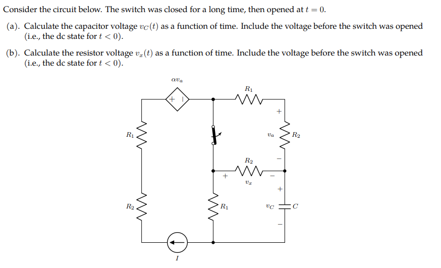 Solved Consider the circuit below. The switch was closed for | Chegg.com