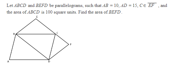 Solved Let ABCD and BEFD be parallelogram, such that AB=10, | Chegg.com