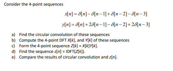 Solved Consider the 4-point sequences | Chegg.com