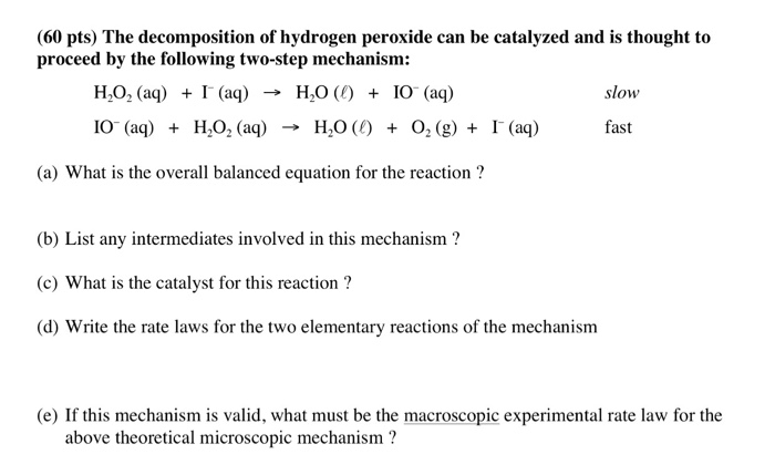 Balanced Chemical Equation Decomposition Of Hydrogen Peroxide ...