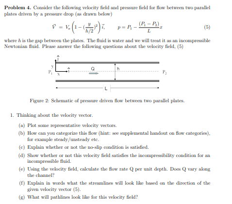 Solved Problem 4. Consider the following velocity field and | Chegg.com