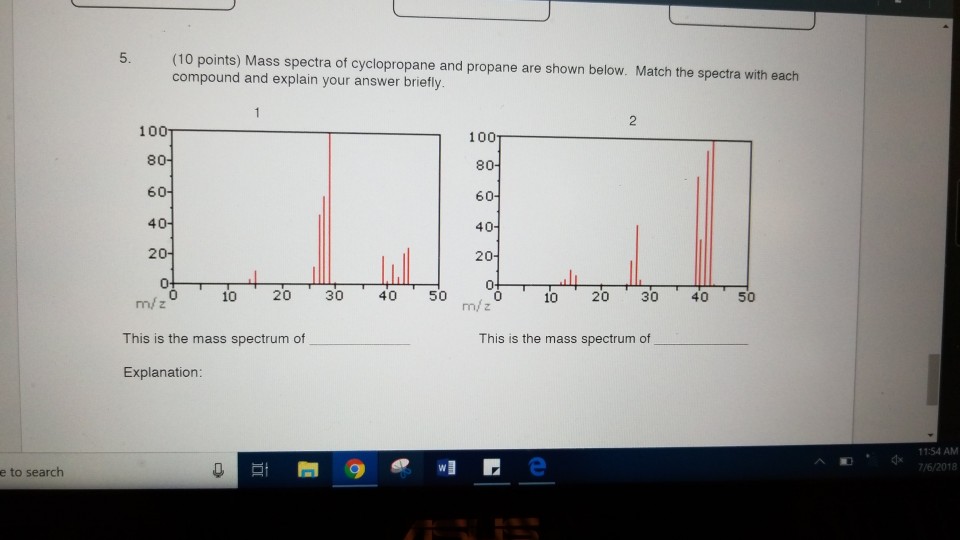 Solved (10 points) Mass spectra of cyclopropane and propane | Chegg.com