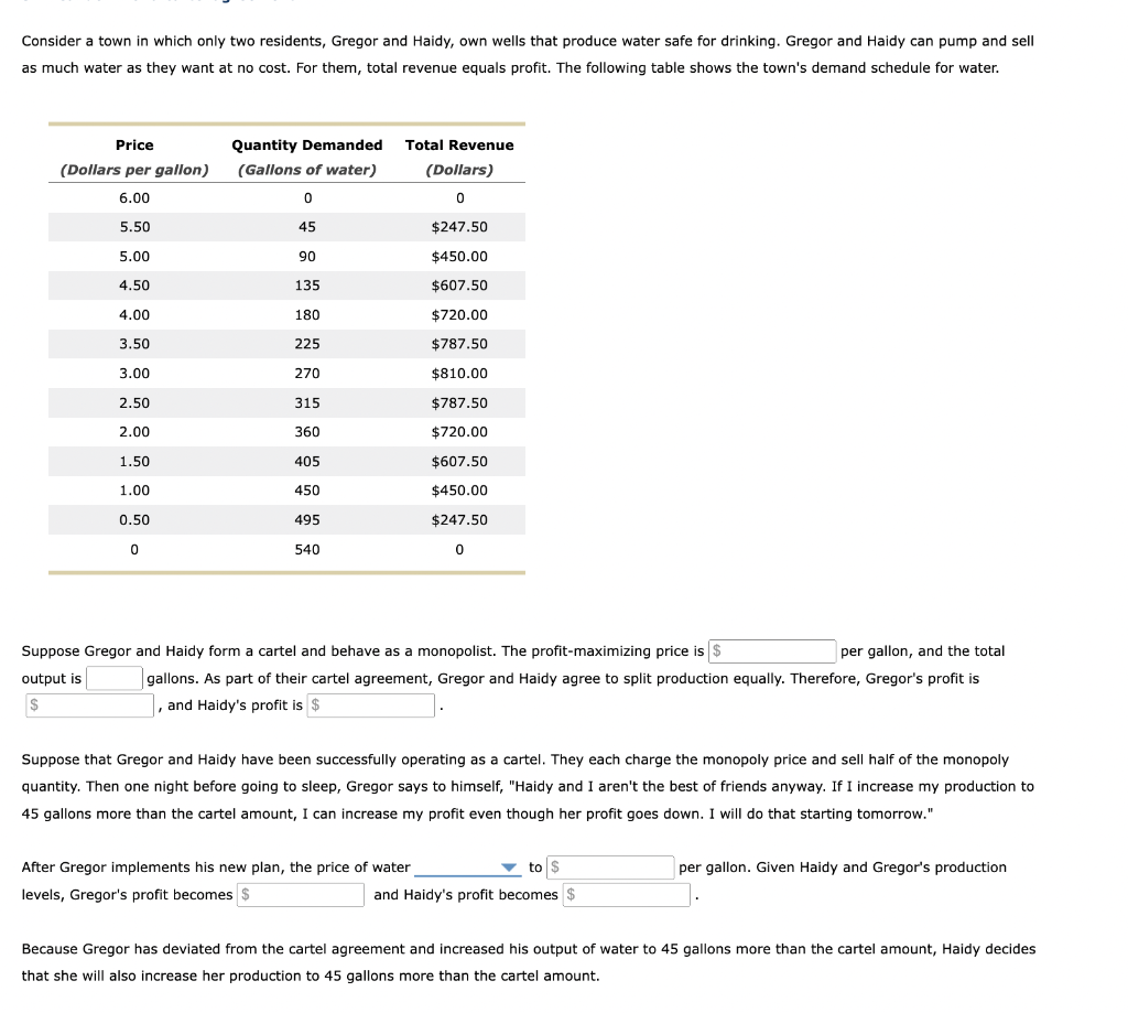 Solved Consider a town in which only two residents, Gregor | Chegg.com